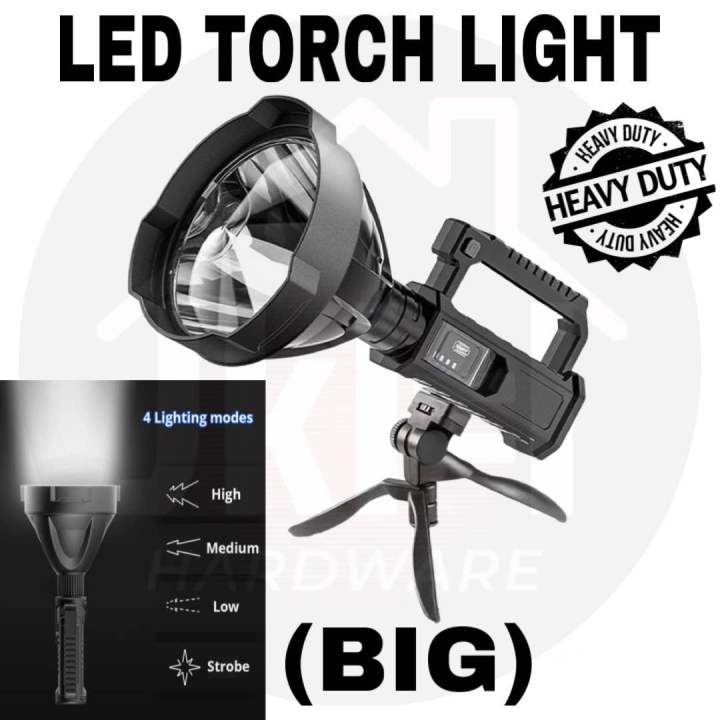 (HEAVY DUTY) LED TORCH LIGHT SUPER BRIGHT LIGHT | Lazada