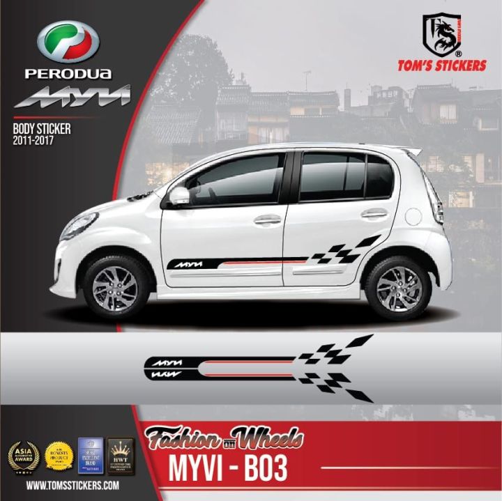 👍👍 PERODUA MYVI CAR BODY STICKER SET MYVI - B03 | Lazada