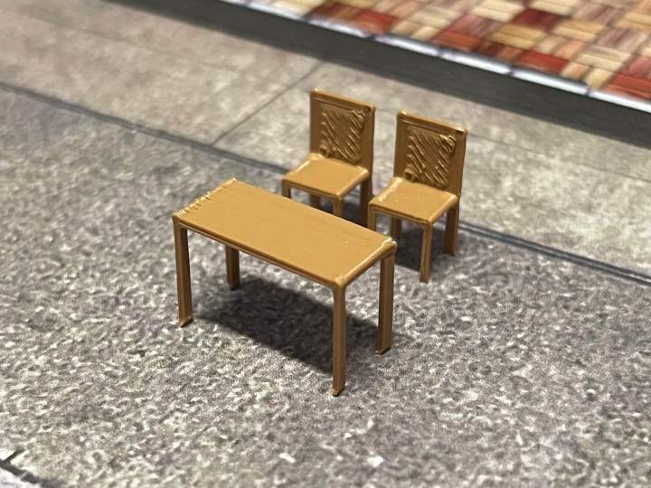 1:64 Scale Table and Chairs Set for Miniature Diorama | Lazada PH
