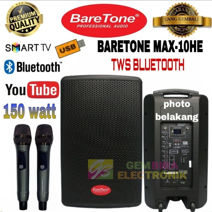 Paket speaker karaoke baretone 10 inch max10he original garansi resmi ...
