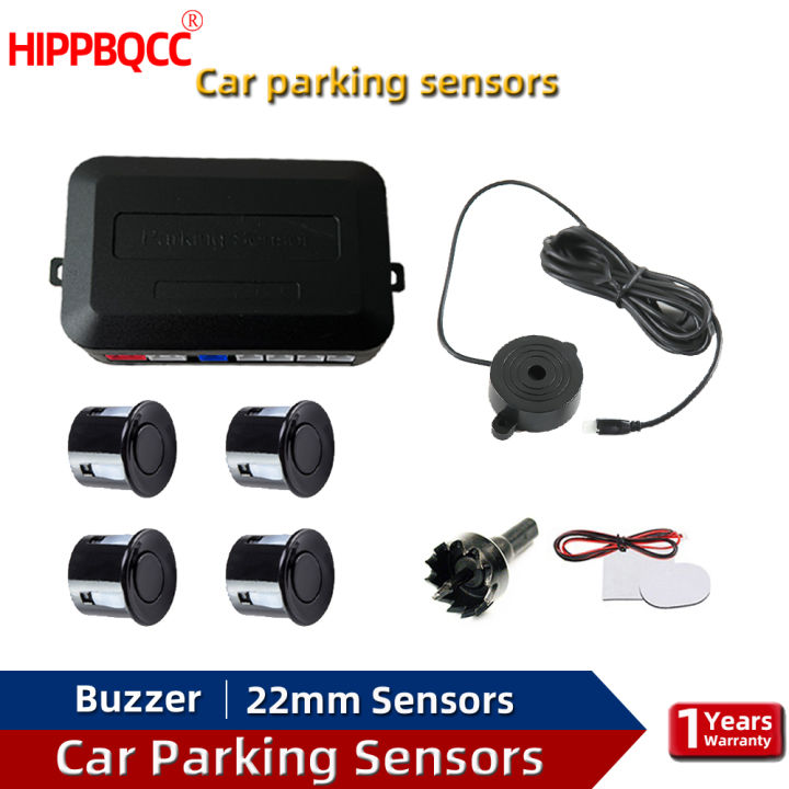 Hippbqcc Car Parking Sensor Kit 4 Sensors Buzzer 22mm Reverse Backup