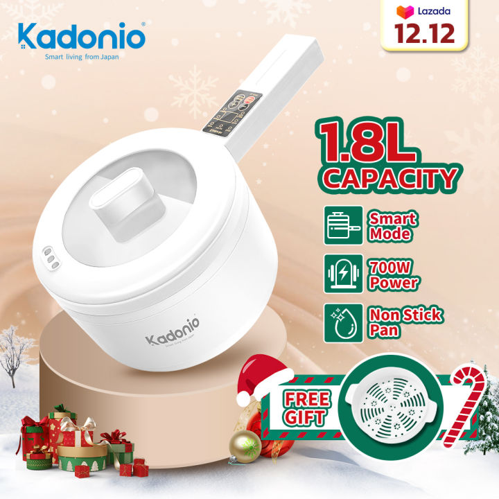 【FREE GIFT】Kadonio Electric Cooking Pot Non Stick 1.8L Multi Cooker Mini Smart Rice Cooker with ...