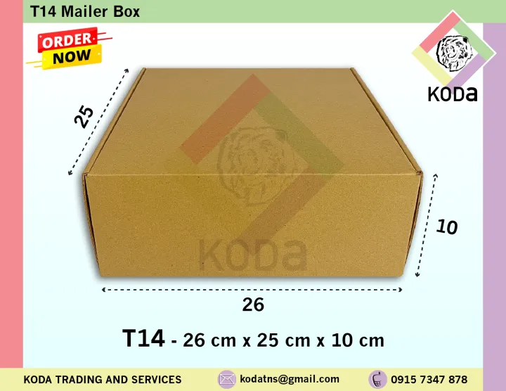 Koda T14 26 X 25 X 10 CM T-mailer box T mailer Corrugated box Kraft box Brown box Shipping box ...