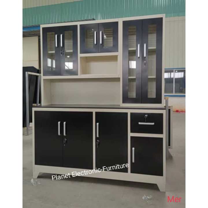 Lemari Makan Lemari Sayur Rak Piring 4 pintu Full Plat Besi Lemari ...