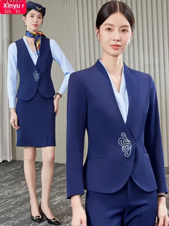 Autumn Winter Air Hostess Style Hotel Staff Uniform New Chinese ...