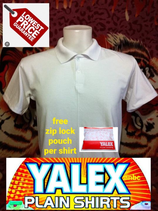 Yalex Plain Polo White with Collar ( Cotton ) | Lazada