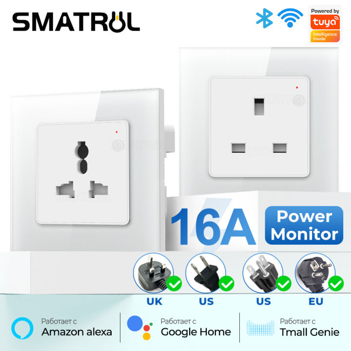SMATRUL wifi Universal wall socket plug US EU UK Plug with Power ...