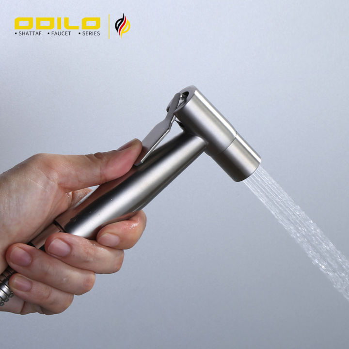 ODILO 304 stainless steel Bathroom white toilet bidet sprayer shattaf ...