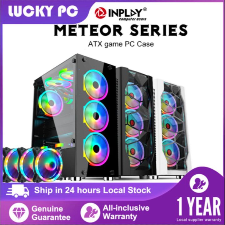 [INPLAY]Pc Case with Fan Desktop Computer Set Gaming Tempered Glass CPU ...