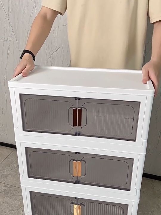 L38.5-65cm (3-6 Layers) Double Doors Storage Box Stackable Foldable ...