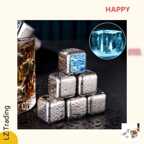 HAPPY SALE 1PC Reusable Stainless Steel Ice Cubes metal MIce Cube ...