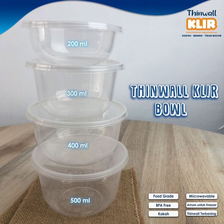 Thinwall BULAT 300ml + tutup cup puding pudding / BOWL mangkok plastik ...