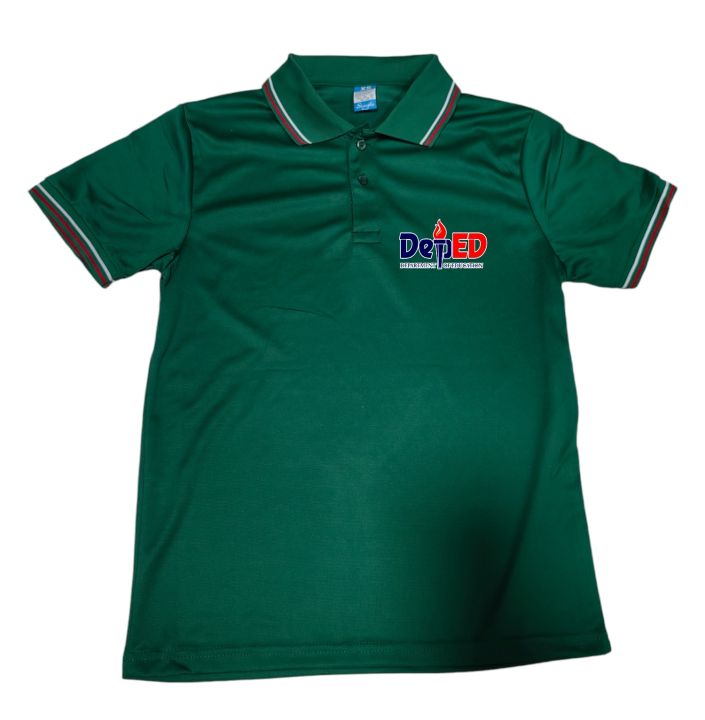 DEPED MATATAG Emerald Green with Stripes Ribbings Drifit Polo Shirt ...