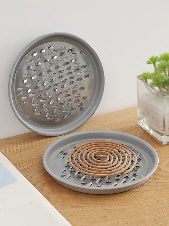 1Pcs No cover Home Stainless Steel Mosquito Coil Tray Home Fire-proof ...