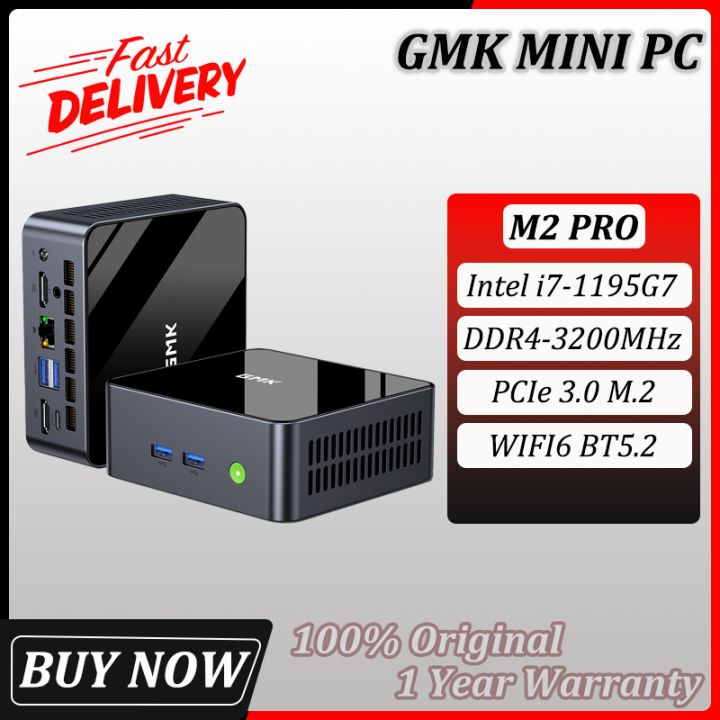 GMK MINI PC M2 PRO i7-1195G7 DDR4 3200MHz PCIe M.2 2280 Windows 11 Pro 2.5G Lan HDMI Type-C ...
