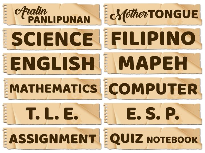 Subject Sticker for Notebook | Lazada PH