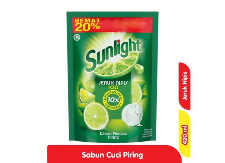 Sunlight Sabun Cuci Piring Jeruk Nipis 420 ml | Lazada Indonesia
