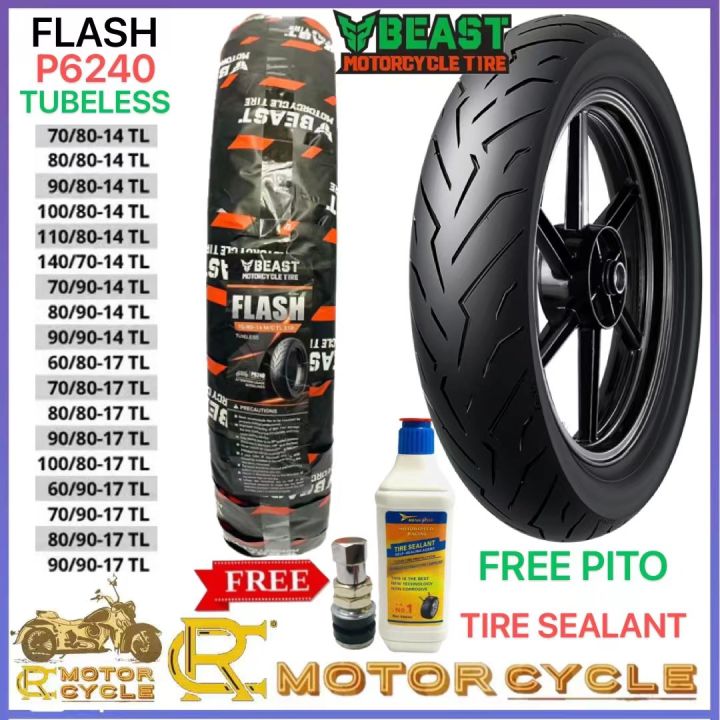 BEAST FLASH/P6240 TUBELESS TIRE BY 14 For Motorcycle | Lazada PH