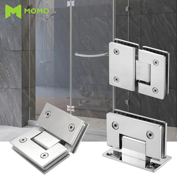 MOMO SUS304 frameless glass door hinge bathroom glass clip shower room hinge 90°/135°/180 ...
