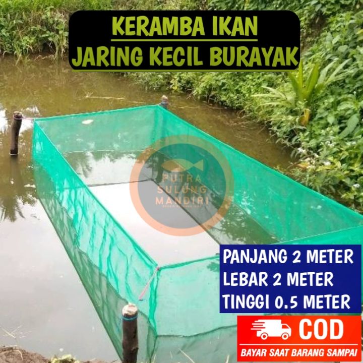 K2250 Jaring keramba kasa ikan ukuran 2x2x50 siap pakai plus tali ...