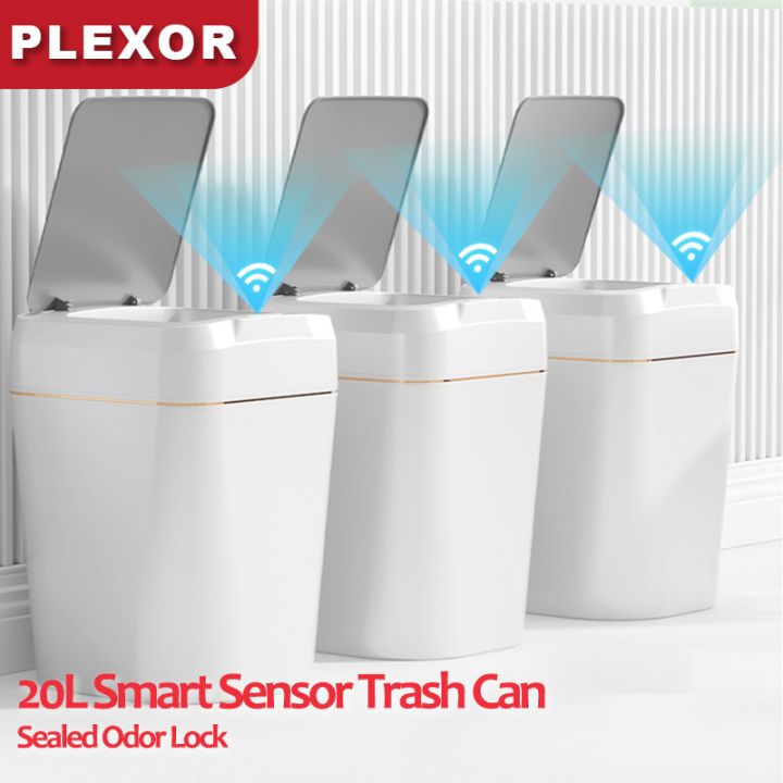 Plexor 20L Smart Sensor Trash Can with cover, Touchless Garbage Can ...