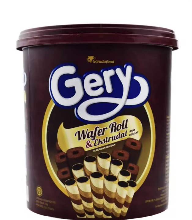 Gery Wafer Roll Choco 350gr Camilan Kemasan Toples Snack Coklat Gerry ...