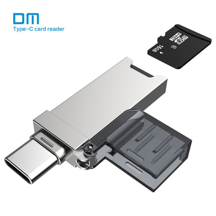 DM USB C เครื่องอ่านบัตร CR006 Micro sd/tf Type C เครื่องอ่านการ์ดหลายหน่วยความจำสำหรับ MacBook ...