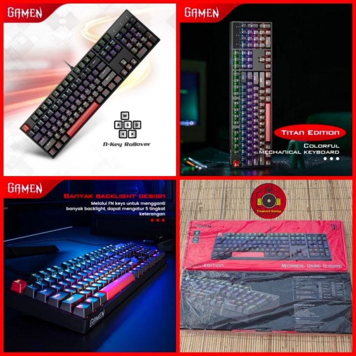 Mechanical keyboard Gaming GAMEN TITAN EDITION 104key no-key rollover ...