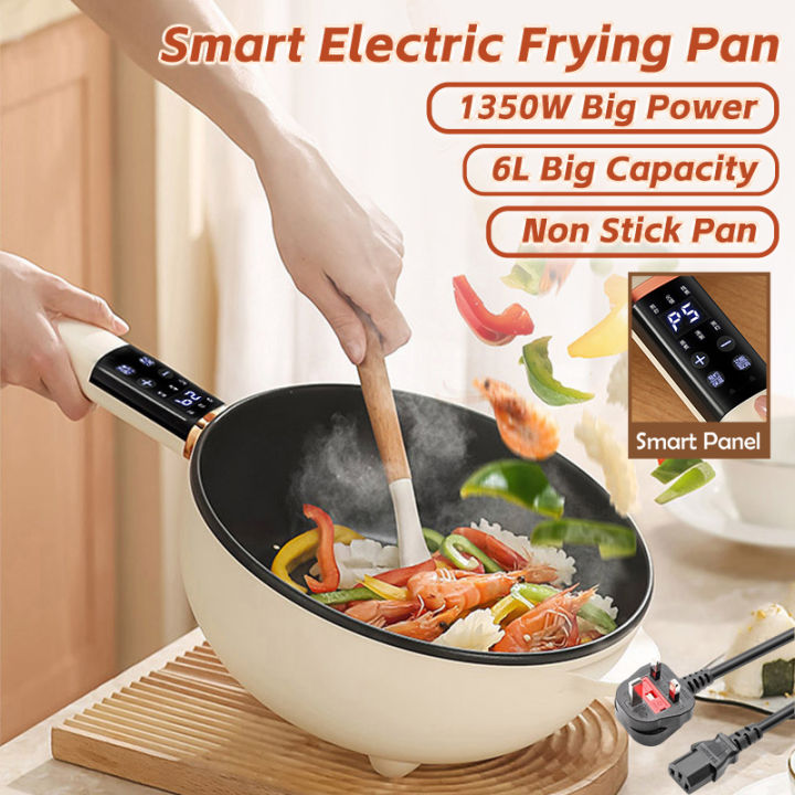 [Ready Stock] 6L Electric Frying Pan 1350W Smart Multifunctional Cooker ...