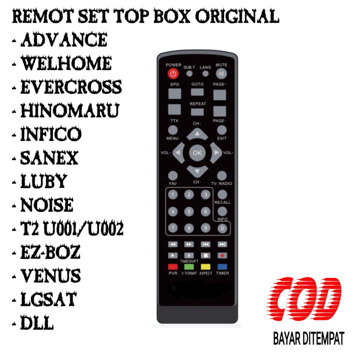 Remot Set Top Box Digital U002 Original Luby Noise Evercross Sanex ... Remot Set Top Box Digital U002 Original Luby Noise Evercross Sanex ...
