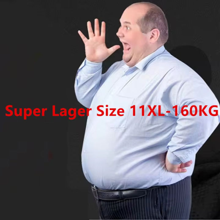 Plus Larger Size 11XL 10XL 9XL 8XL Men's Dress Shirts Long Sleeve ...