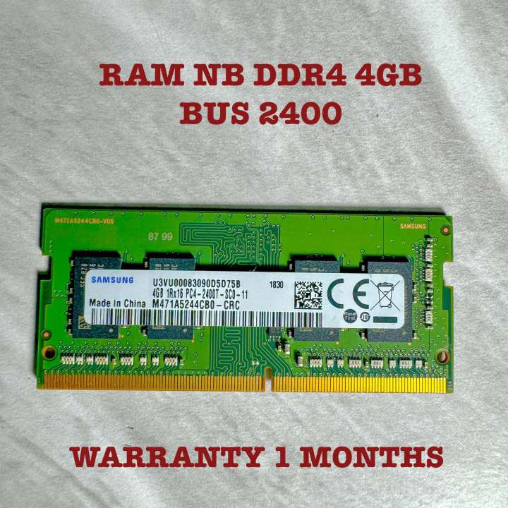 RAM Notebook DDR4 4GB แรมโน๊ตบุ๊ค มือสอง ราคาถูก รับประกัน1เดือน ...