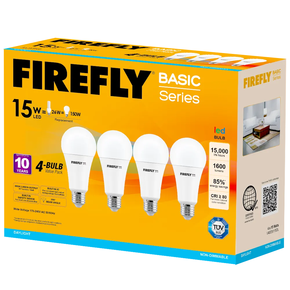 Firefly Basic 4-LED Bulb Value Pack 15W DL - V40EBI115DL | Lazada PH