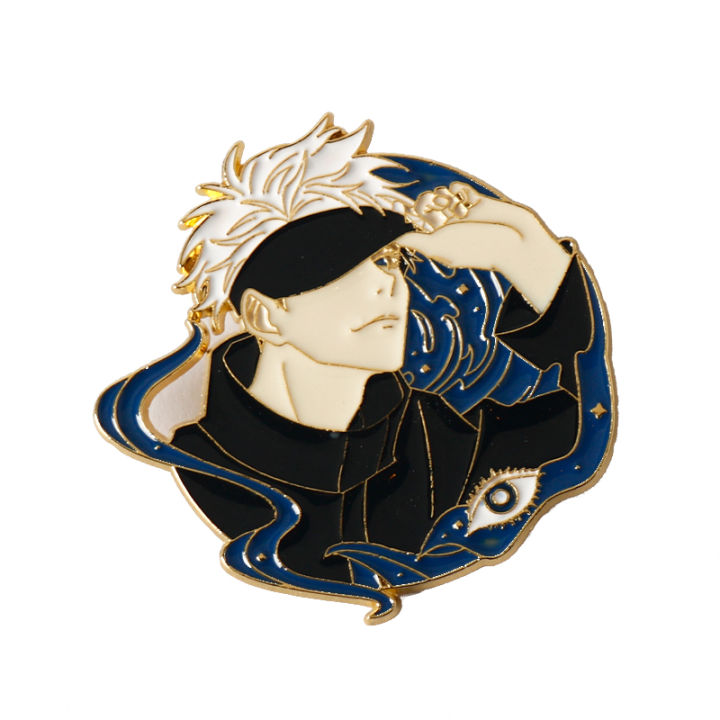 เข็มกลัดพวงกุญแจรูปการ์ตูน jujutsu Kaisen gojo Satoru Enamel Pins เข็ม ...