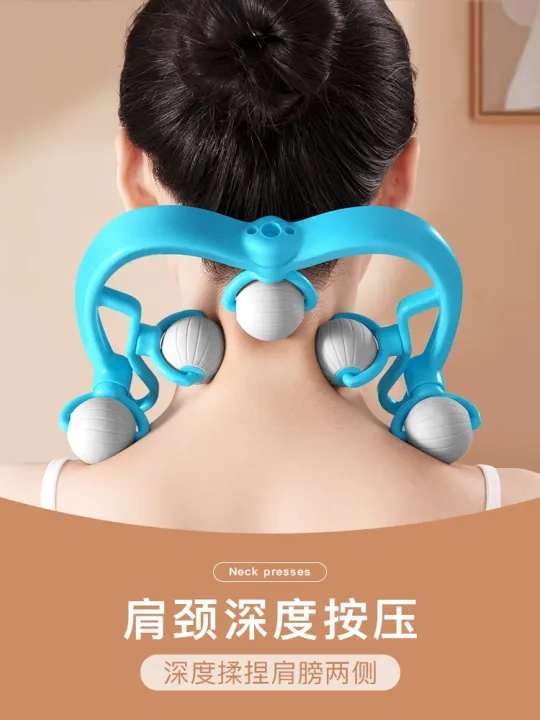 Manual Neck Massager Shoulder Neck Roller Pain Relief Device Spinal ...