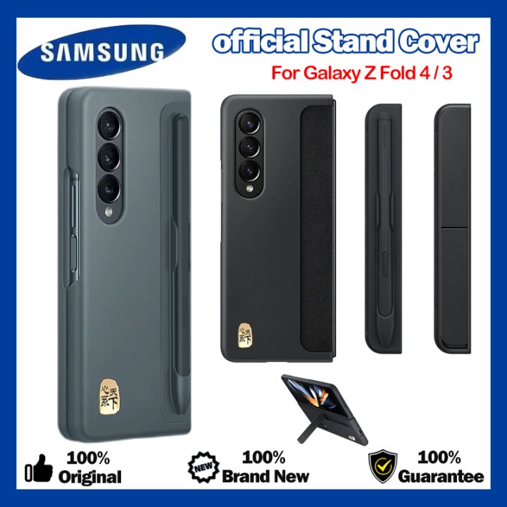 Original Samsung Z Fold 4 3 Silicone Stand Cover With S Pen Case For ...