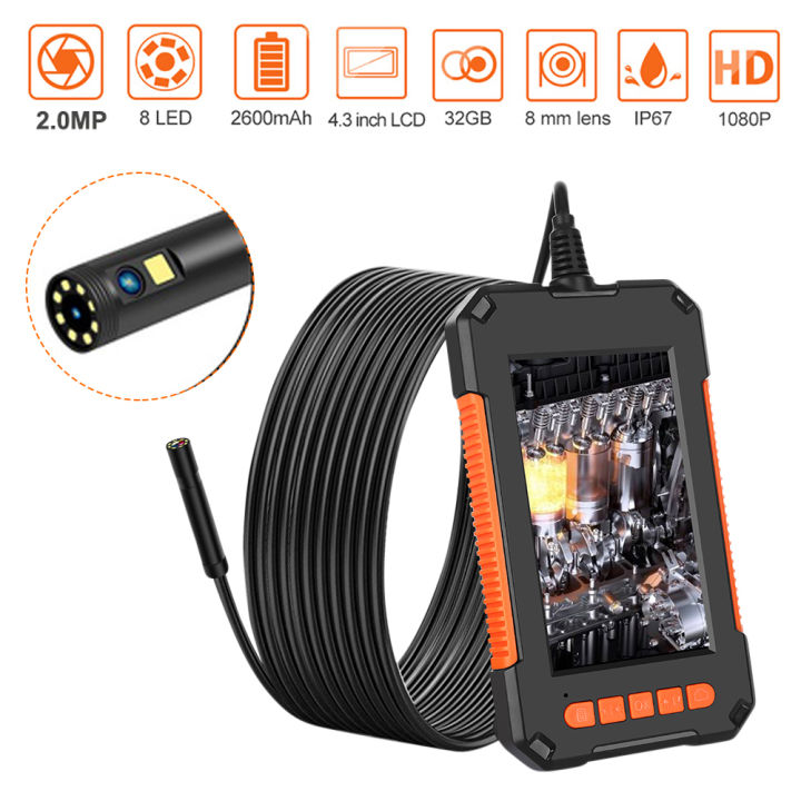 EG【Ready Stock】8mm Pro Industrial Endoscope Camera 1080P HD 4.3” IPS ...