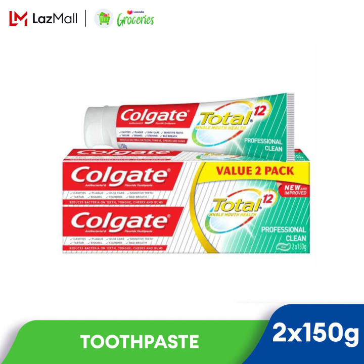 Colgate Total Professional Clean Gel Toothpaste Valuepack 150g x 2 | Lazada