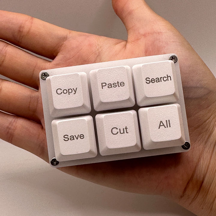 6Keys Copy Paste Search Save Cut Keyboard One Handed OSU Keypad Programmable Mechanical Shortcut ...