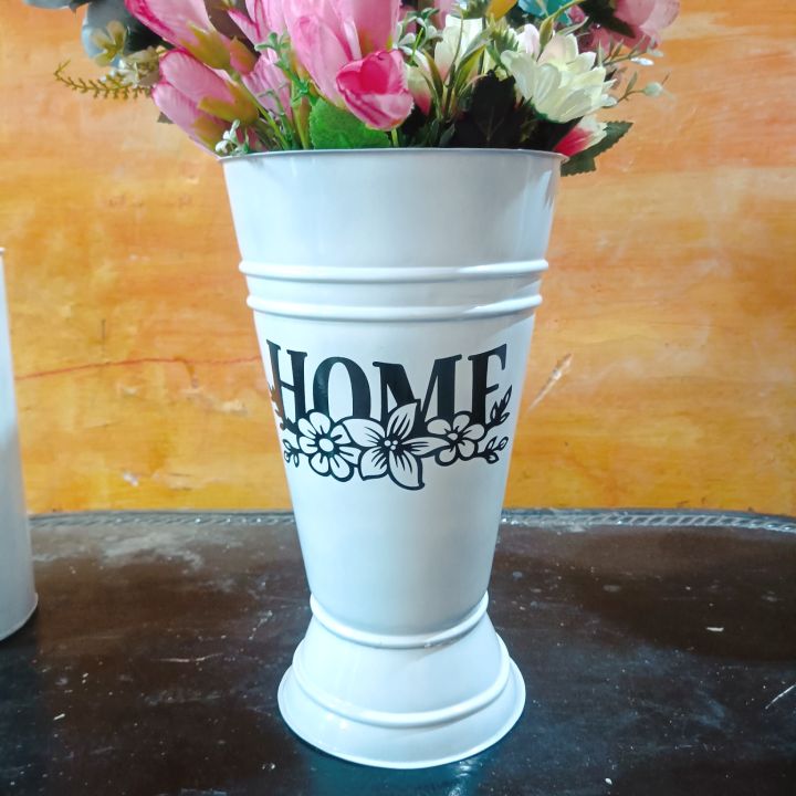 Vas Bunga Stainless Putih | Lazada Indonesia