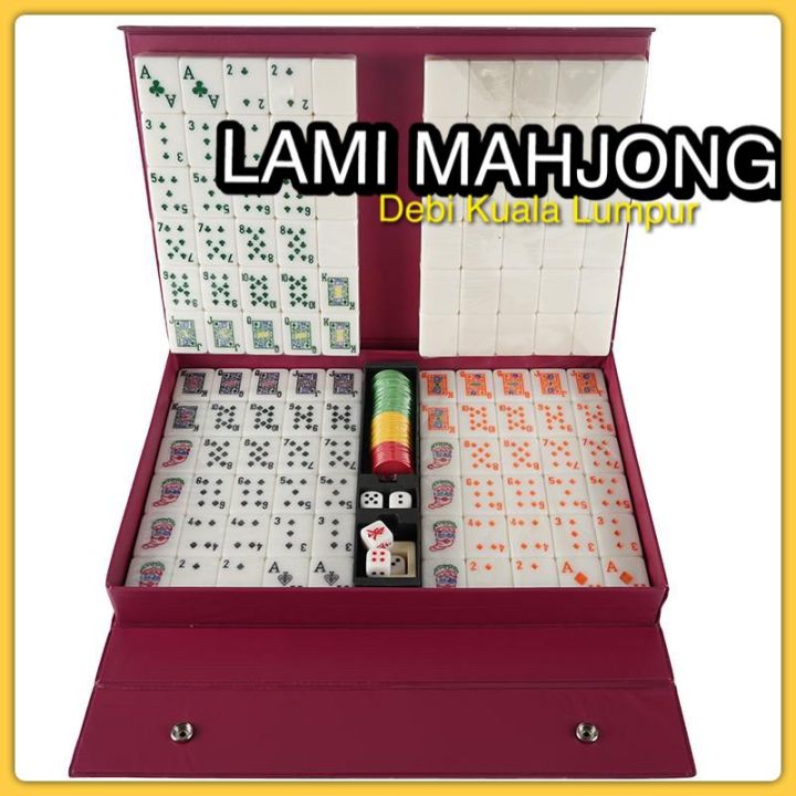 (NEW 38mm) Rummy Lami Gin Rummy Mahjong 麻将 4 players full set 拉米 拉美 麻将机 ...