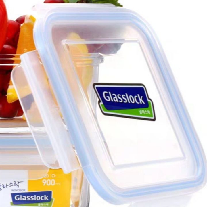 Three Bright Cloud Glass Lid Food Preservation Container Lunch Box ...