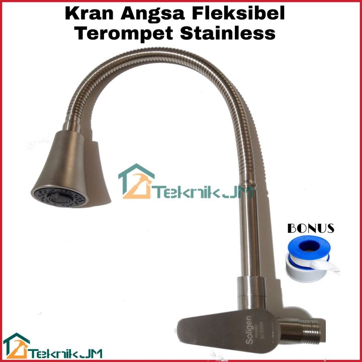 Kran Angsa Fleksibel Stainless Model Terompet Tembok 2 Mode - Keran Air ...