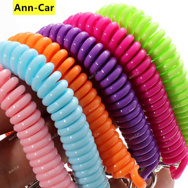 【Ann-Car】Spring key chain color spring rope key chain anti-loss mobile ...