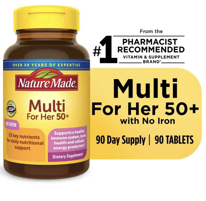 วิตามินรวมและแร่ธาตุสำหรับผู้หญิง Nature Made Multivitamin For Her ...