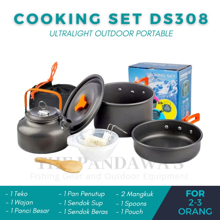 Cooking Set DS308 plus Teko Alat Masak Kompor Camping Outdoor Portable ...