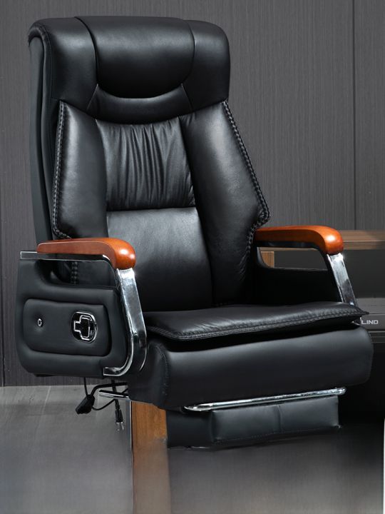 Genuine Leather Executive Chair Business Reclining Lunch Break Computer ...