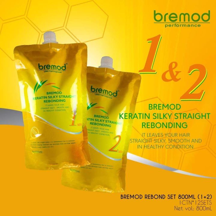 Bremod Silky Straight Yellow Hair Rebonding 800ml. | Lazada PH