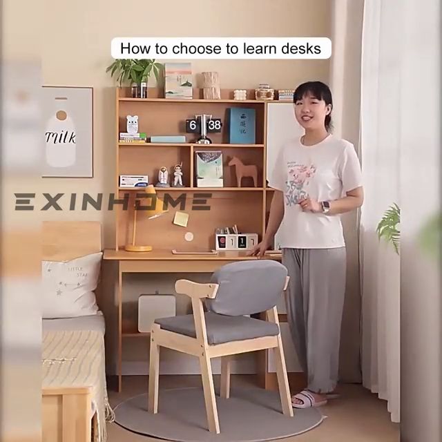 Desk Bookcase Bookshelf One Student Study Table Rental House Models ...