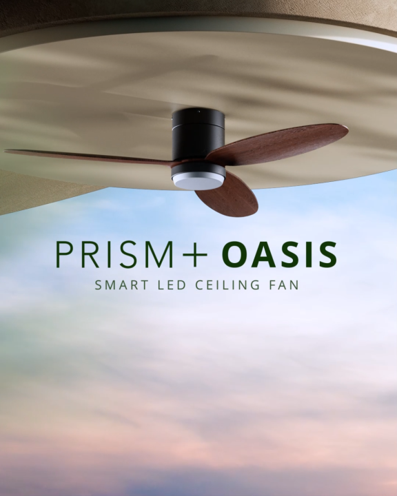 PRISM+ Oasis Ceiling Fan | 3 Blades | Integrated Dimmable Lights | 6 ...